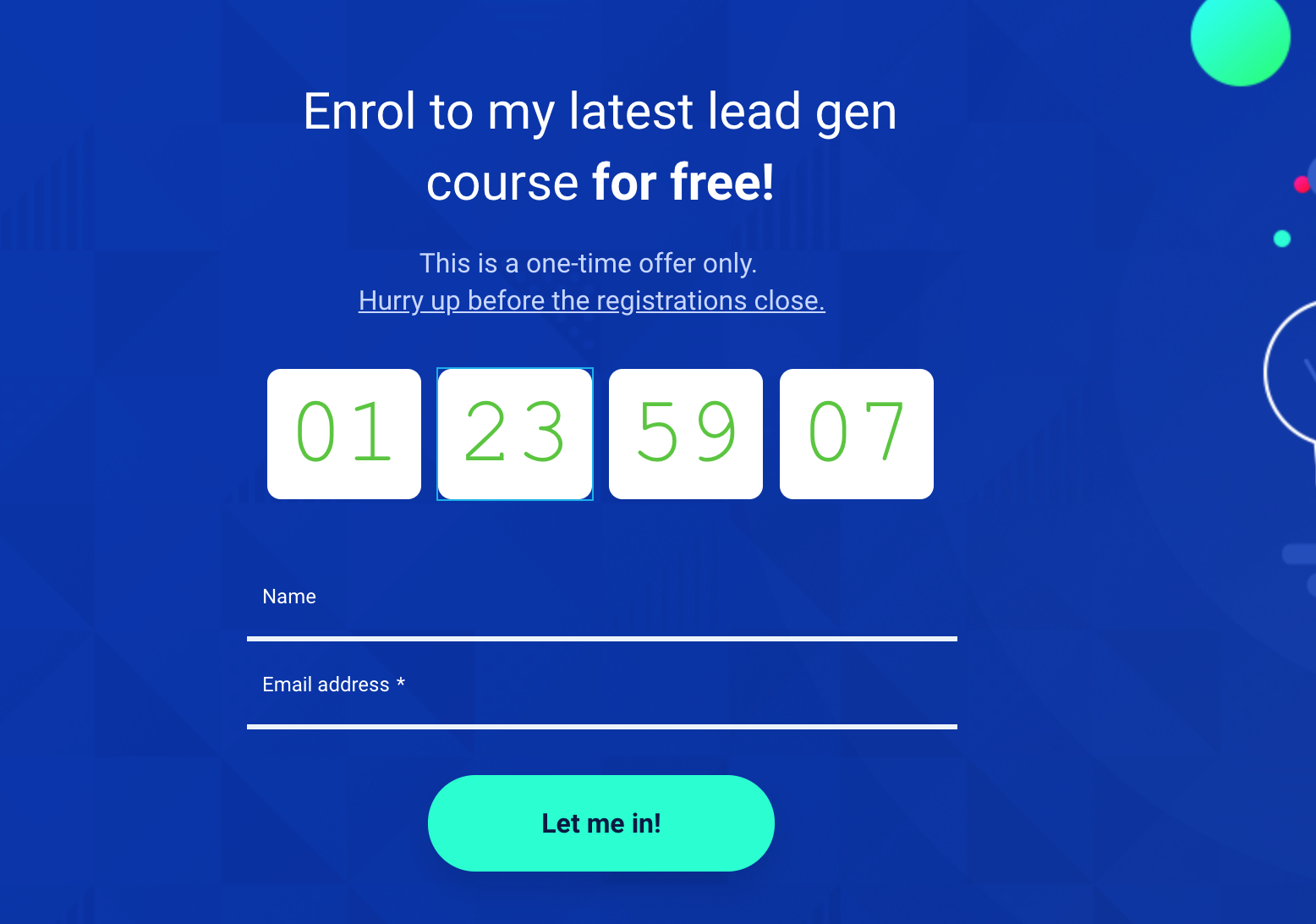 Urge Landing Page Visitors To Buy With A Countdown Timer
