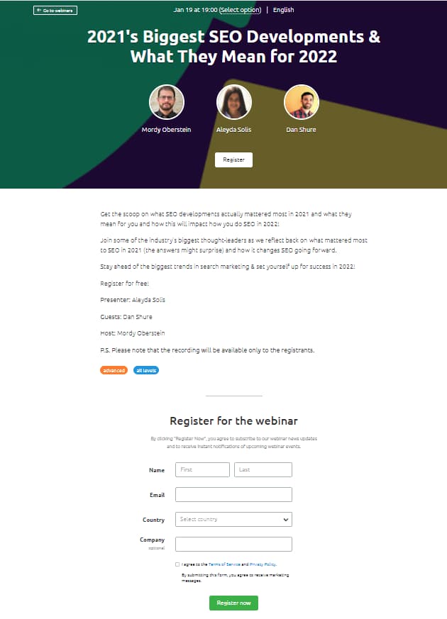 15 Inspiring Webinar Landing Page Examples for 2025 (+ Tips)