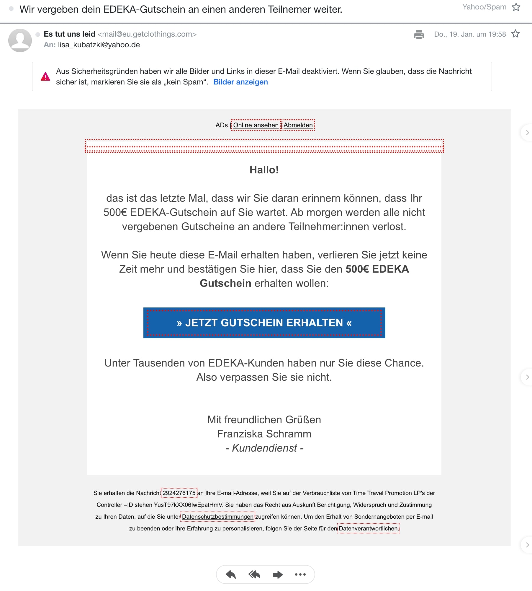 Diese Phishing- und Spam-E-Mails landeten in meinem Spam Ordner