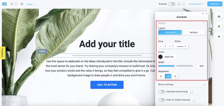 How to add dividers to my website?