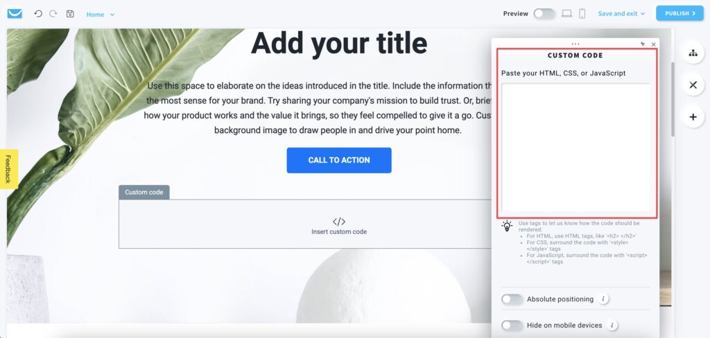 How To Use A Custom HTML Code On My Website Help