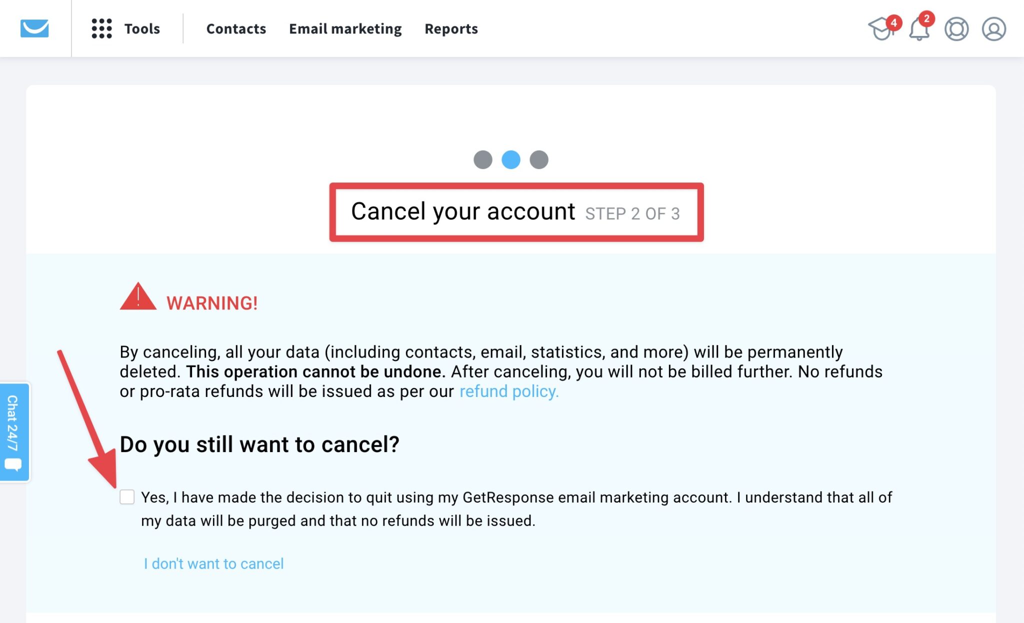 How can I cancel my account?