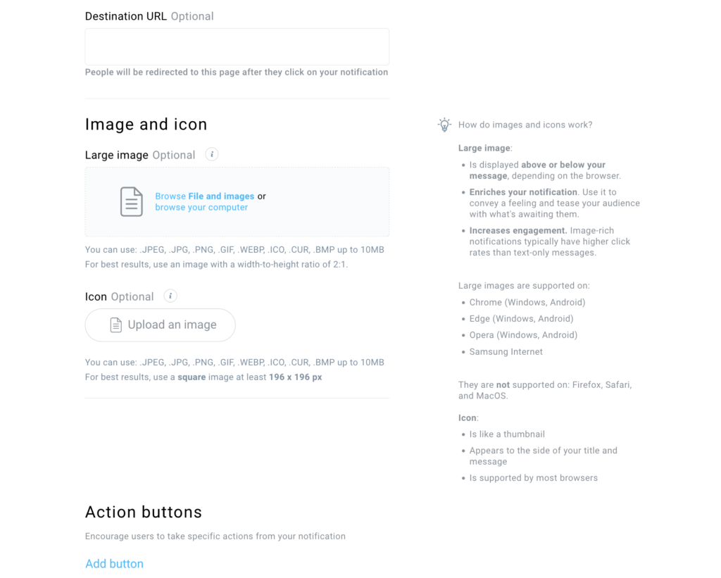 How to create a Web push notification?
