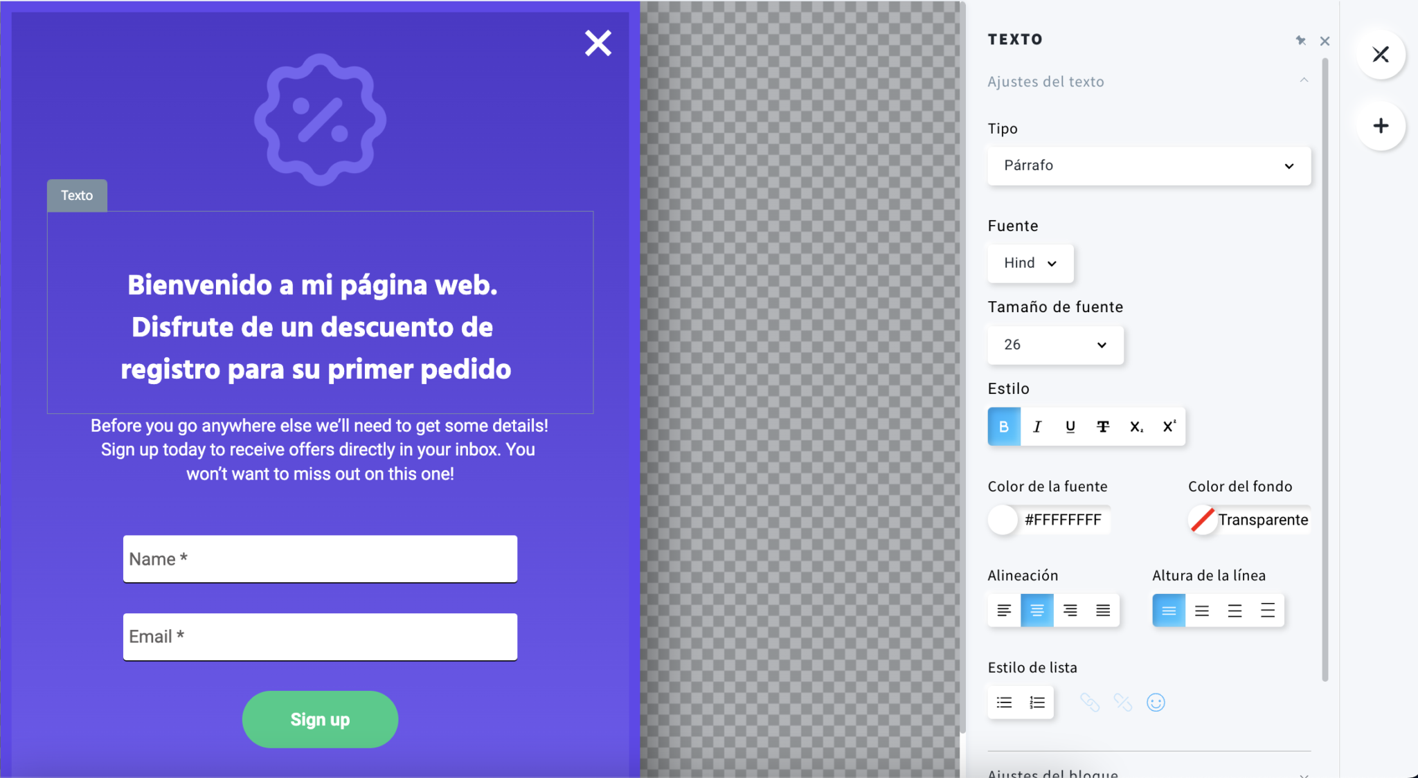 ¿Cómo puedo editar el diseño de la ventana emergente...?