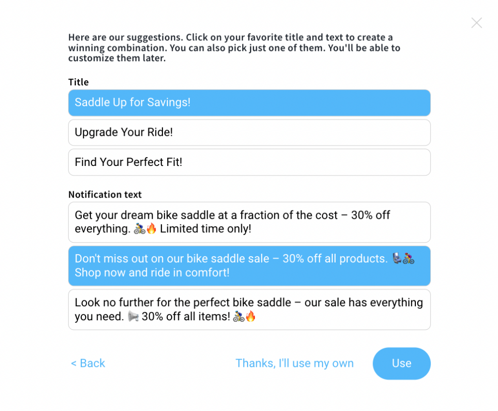 How to create a Web push notification?