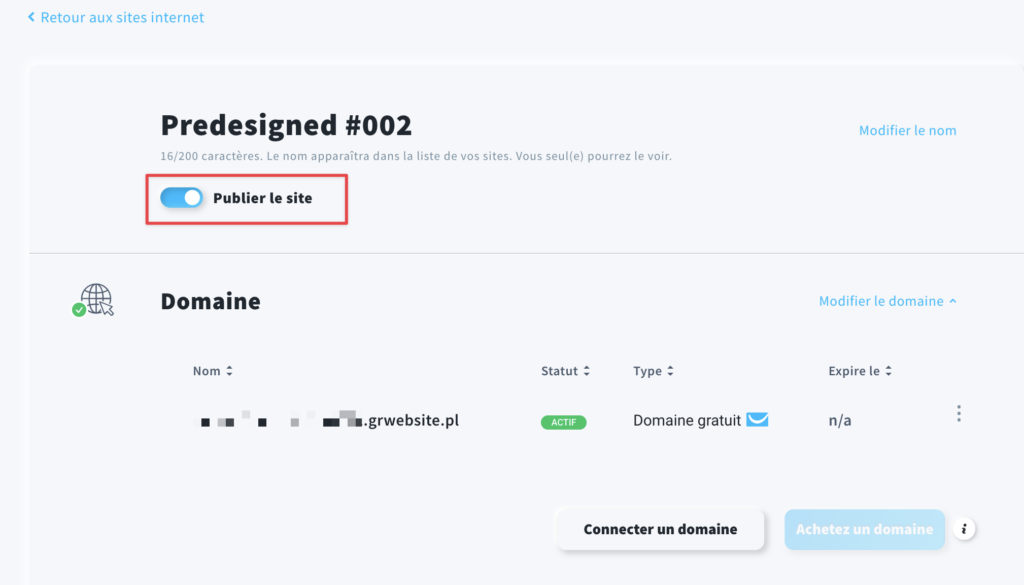 Comment modifier les paramètres du site web