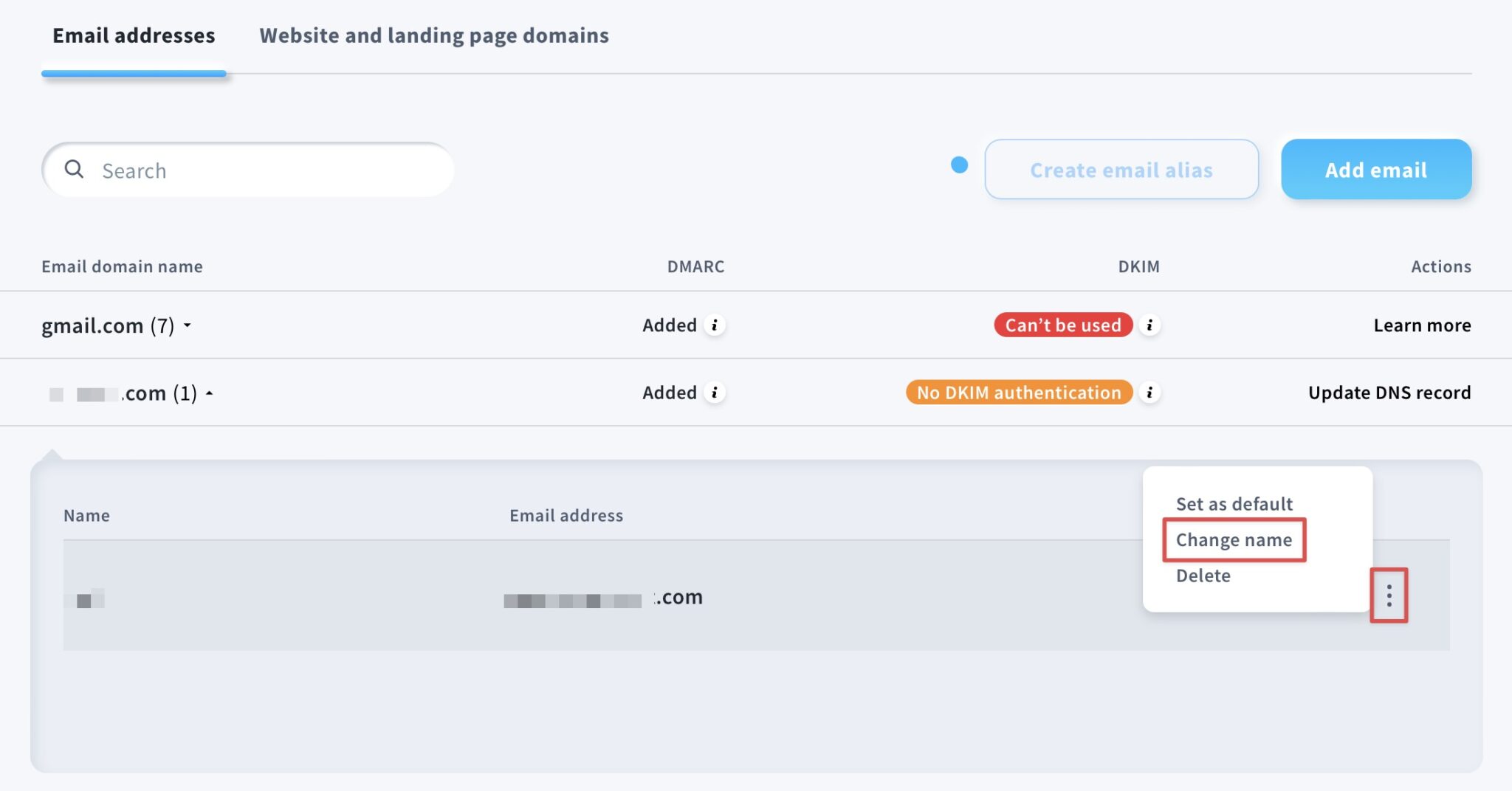 How to add a new “From” address and name for my messages?