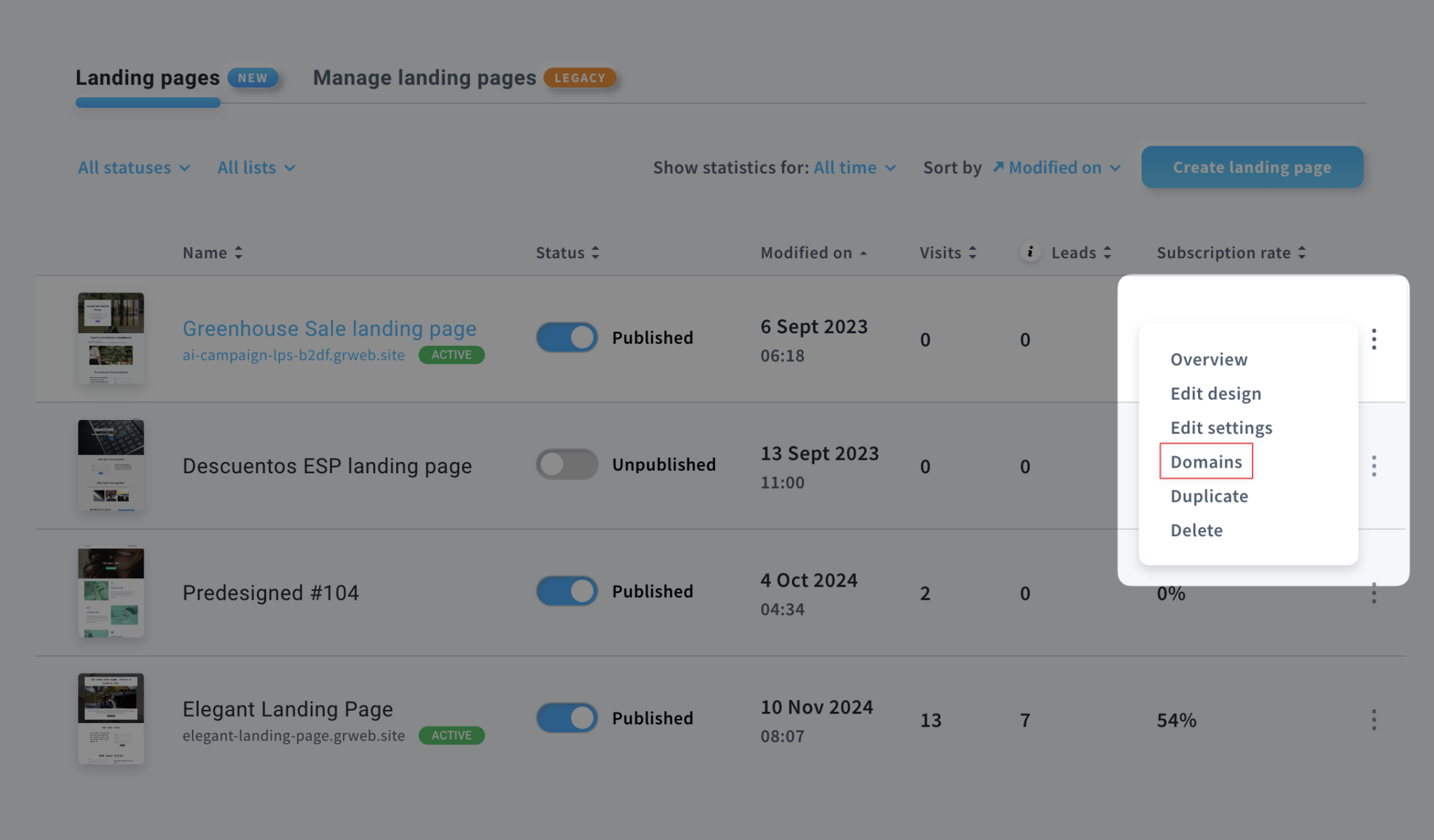 How to assign directories to my landing pages?