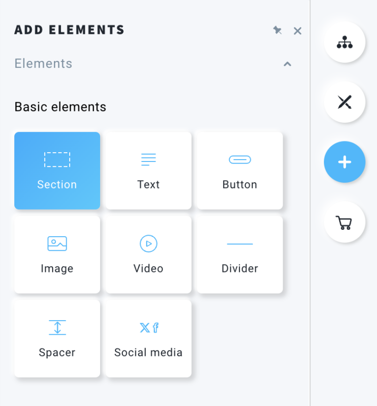 How to use sections in the landing page editor?