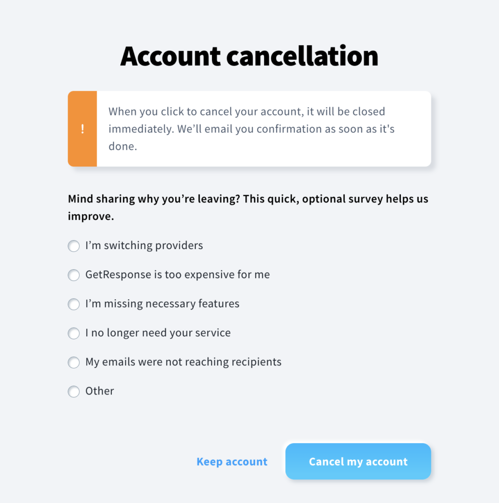 How can I cancel my account?
